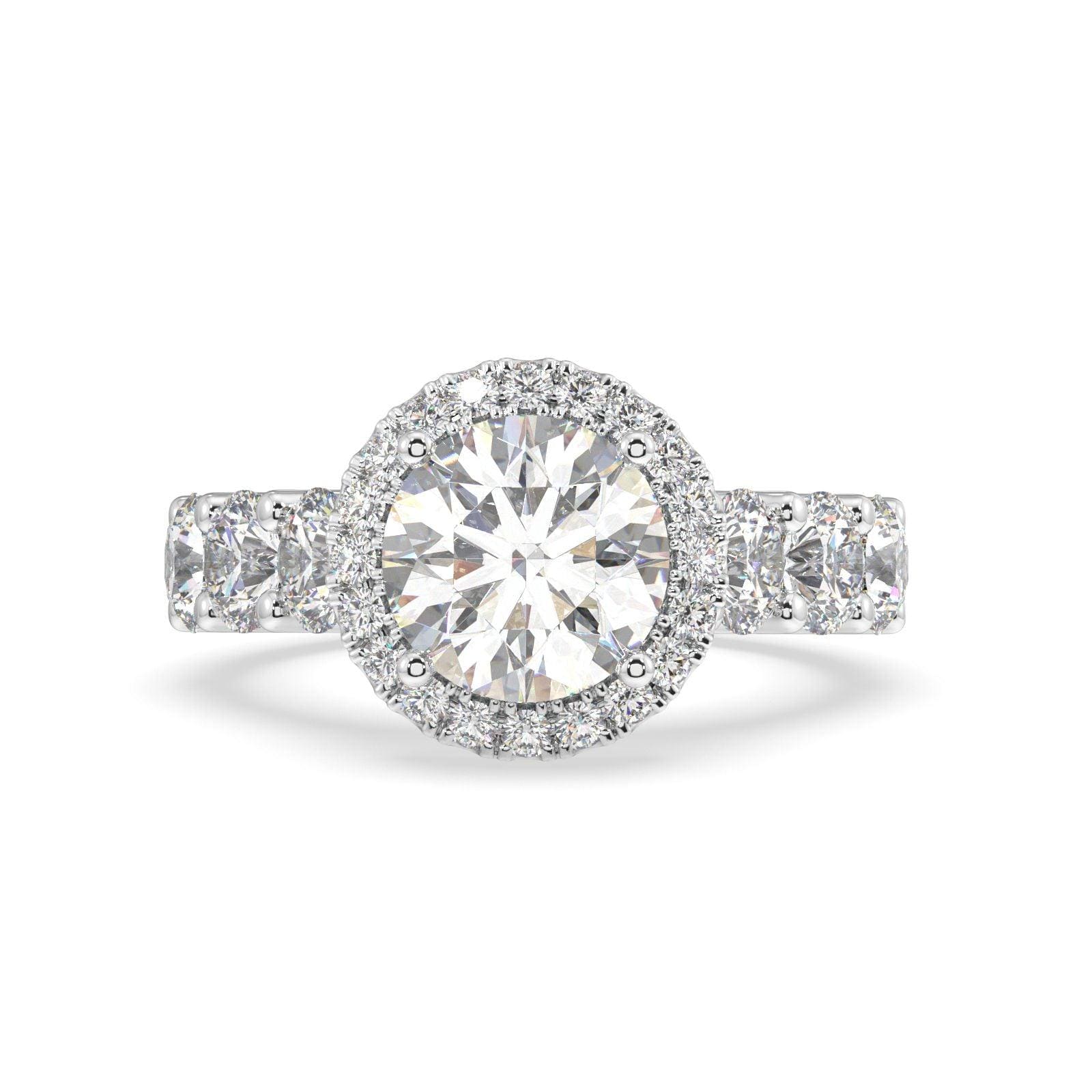 Adelina Round Diamond Halo Engagement Ring | Artelia